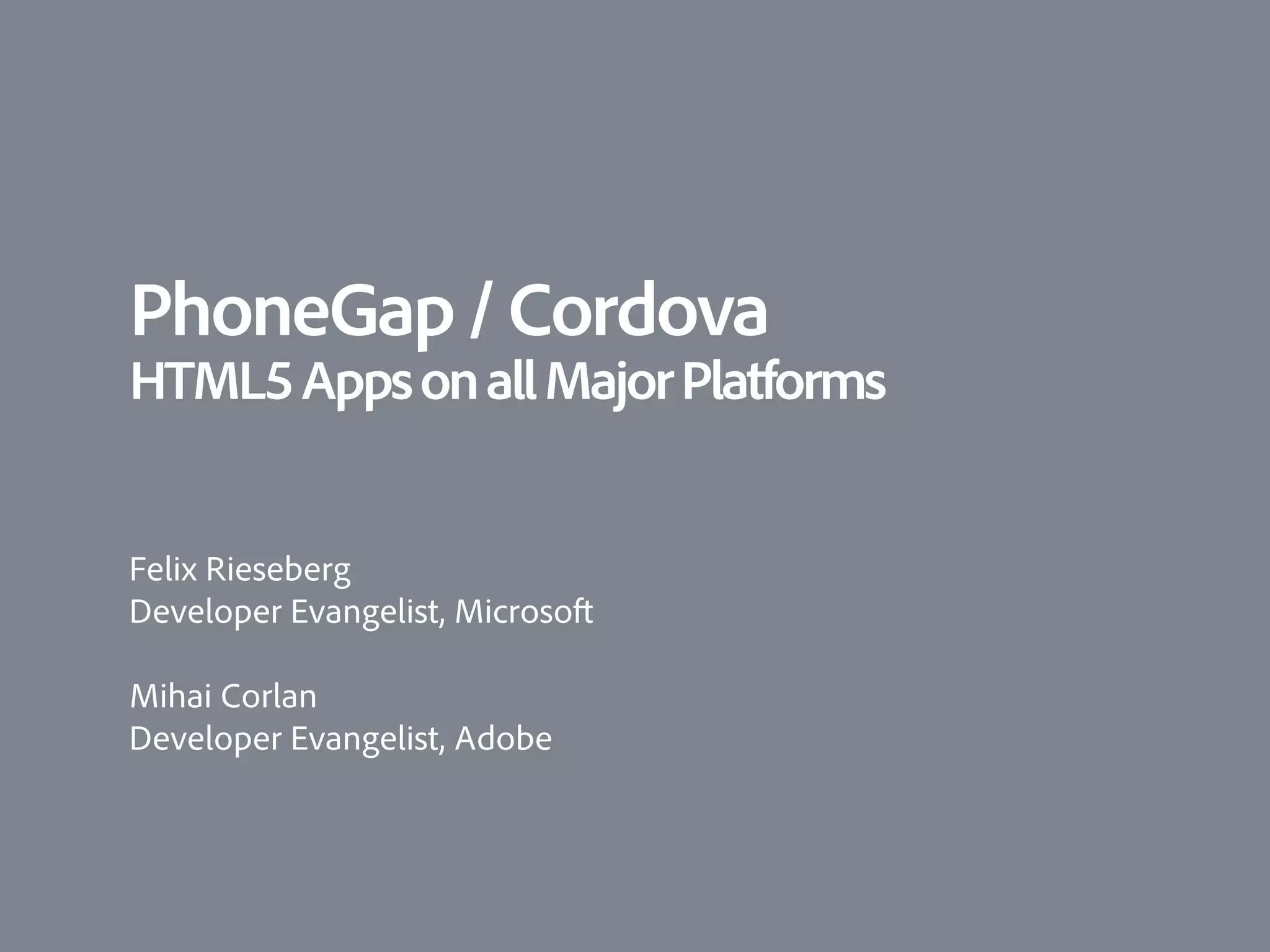 PhoneGap/Cordova | PPT