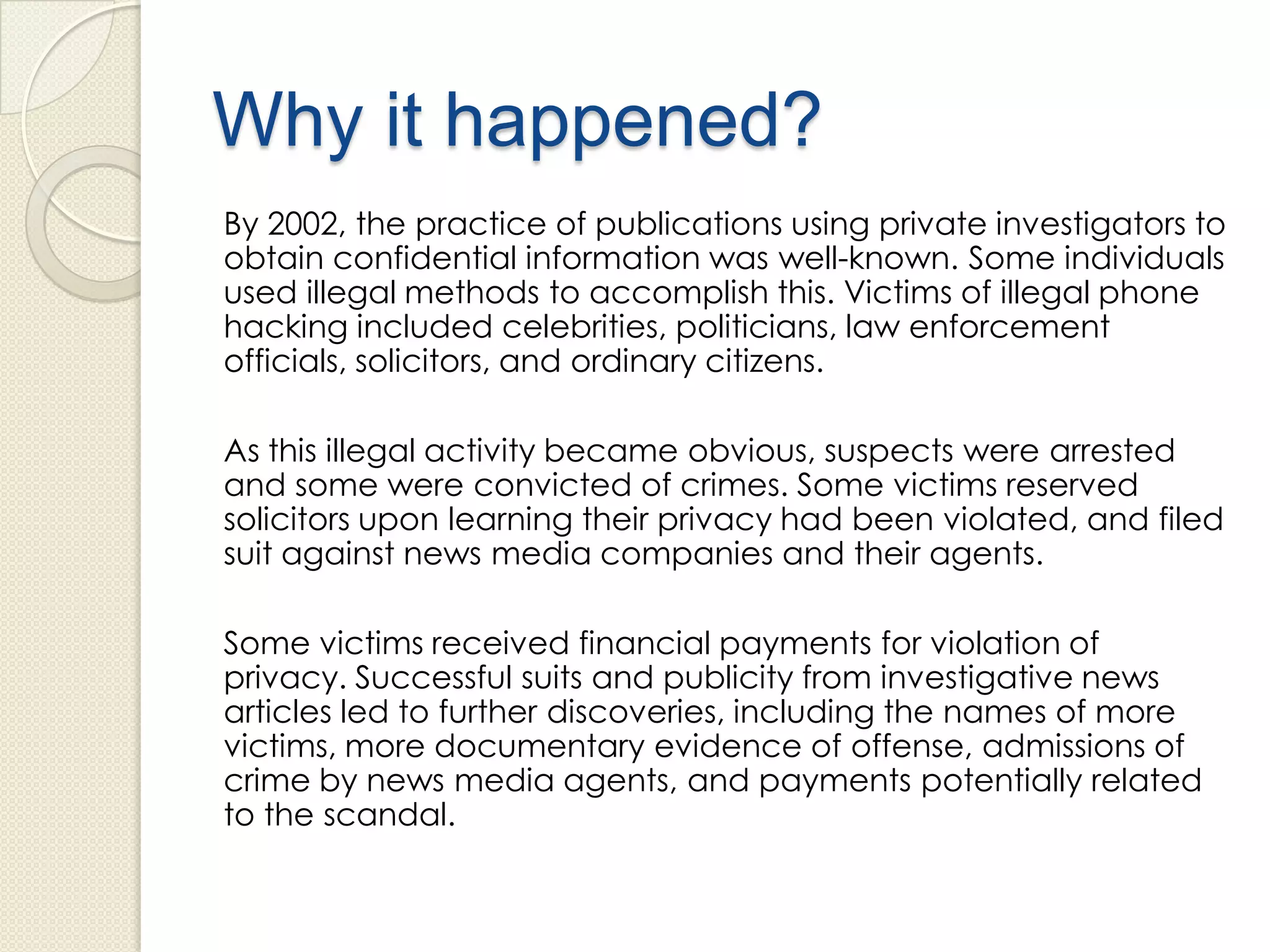 Phone hacking scandal | PPT