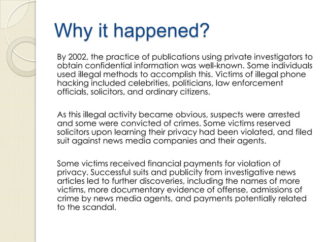 Phone hacking scandal | PPT