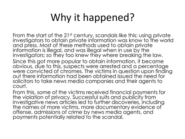 Phone hacking scandal | PPTX