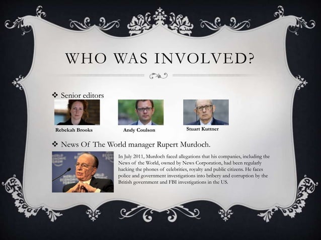 Phone hacking scandal research | PPTX