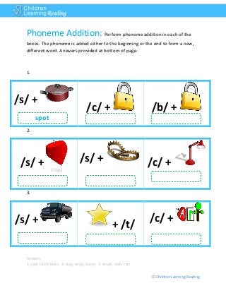 Phoneme Addition Workbook
