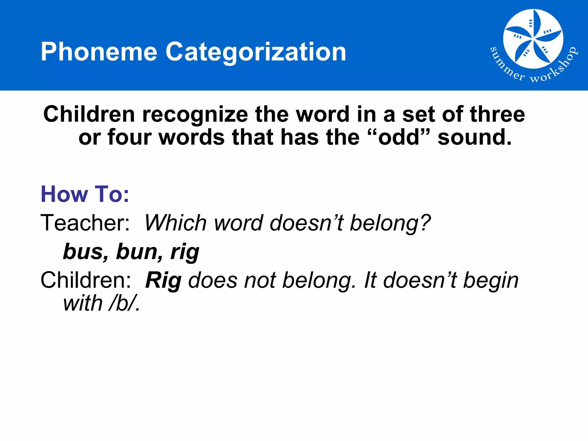 Phonemic Awareness - What is it? | PPT