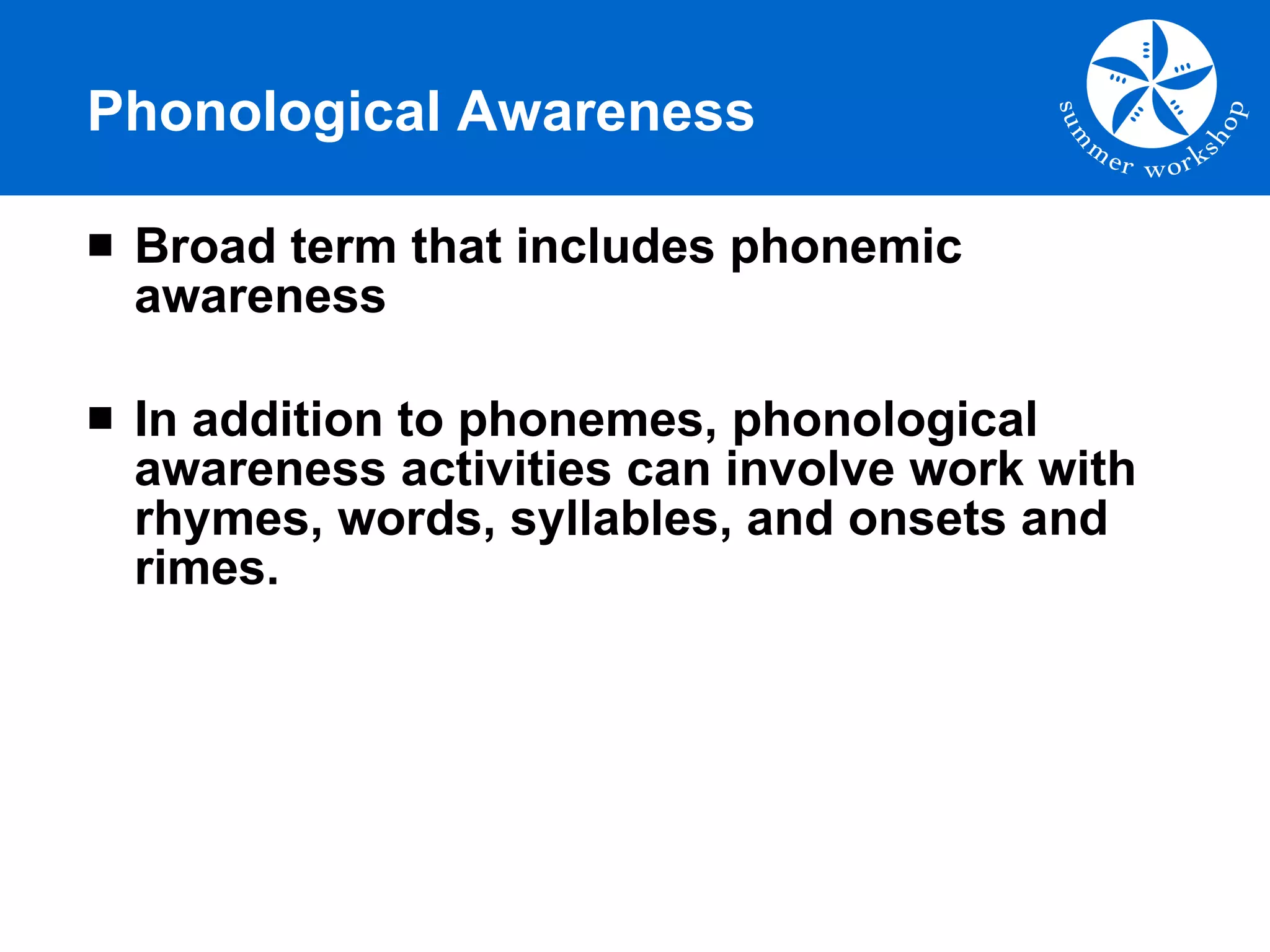 Phonemic Awareness - What is it? | PPT