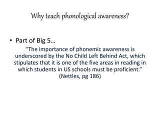 Phonemic awareness and the emerging reader ppt(1) | PPTX