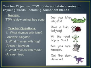 Phonemic awareness lesson plan pp | PPTX