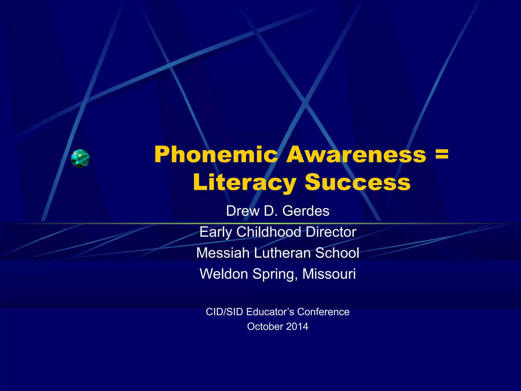 Phonemic awareness = Literacy success | PPT