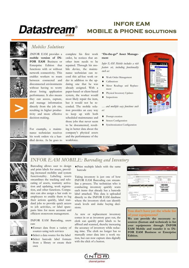 Phone&Mobile Solutions Datastream Arabia Dubai, INFOR EAM Channel Partner | PDF