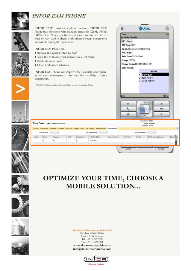 Phone&Mobile Solutions Datastream Arabia Dubai, INFOR EAM Channel Partner | PDF