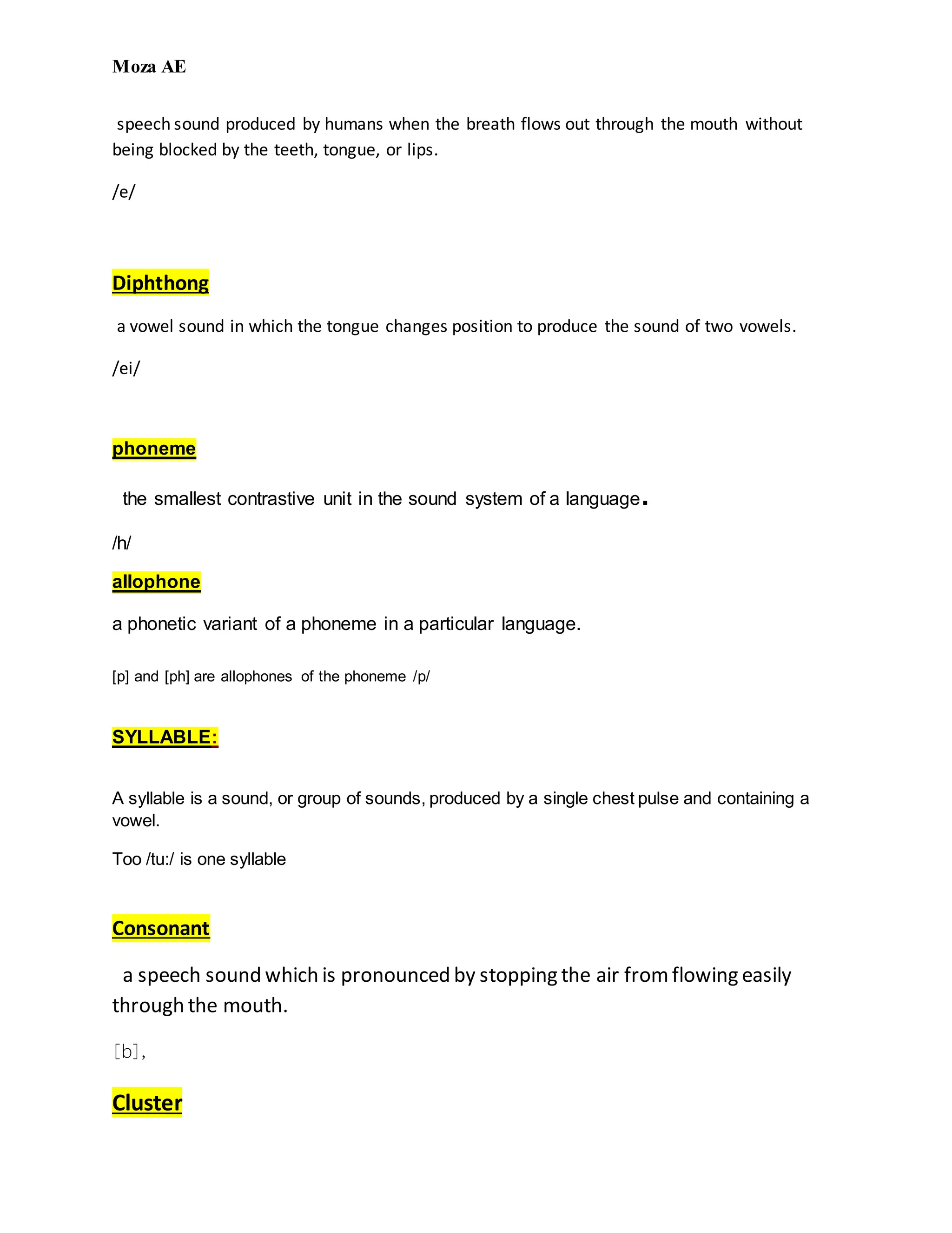 Phonetic and phonology concepts | DOCX