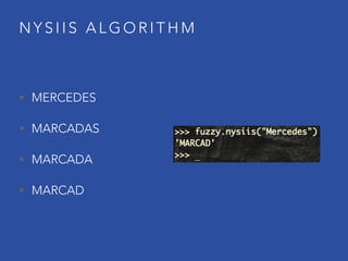 Phonetic algorithms os_bridge_2015 | PDF