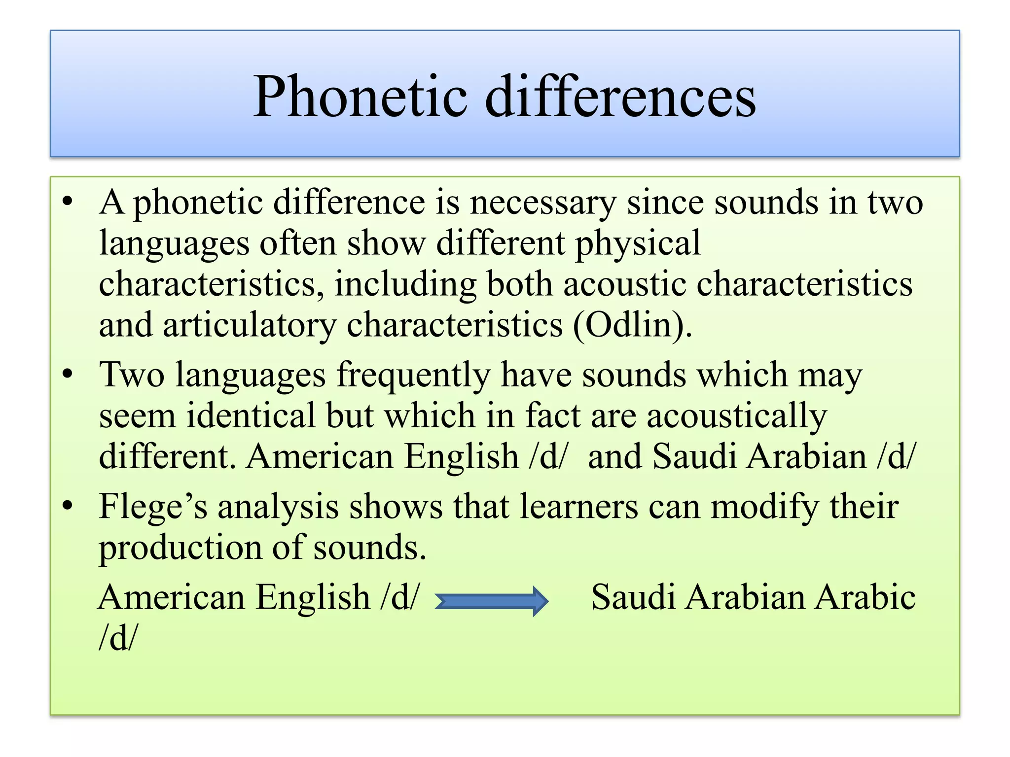 Phonetic and phonological transfer | PPSX