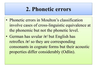 Phonetic and phonological transfer | PPSX