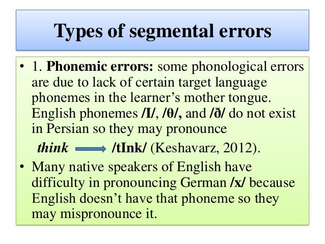 Phonetic and phonological transfer