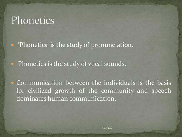 Phonetics | PPT