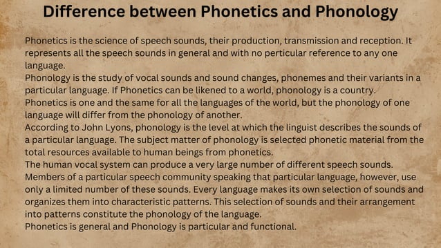 Simple introduction of phonetics and phonology. | PPT