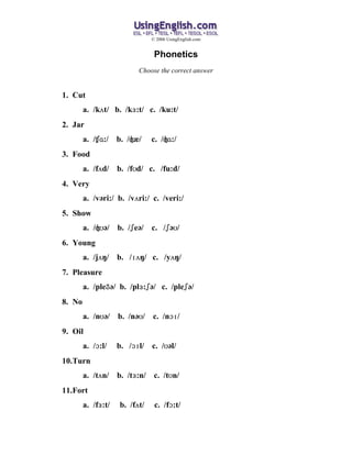 Phonetics Exercise 1 | PDF