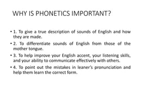 Phonetics lesson 1 - general introduction | PPTX