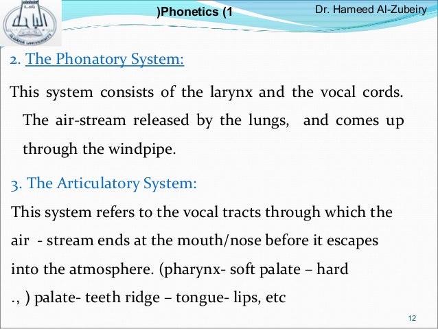 Introduction: Phonetics 1