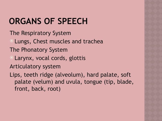 A detailed introduction and analysis of organs of speech | PPTX