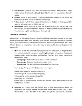 Phonetics and Phonology: Consonants | PDF