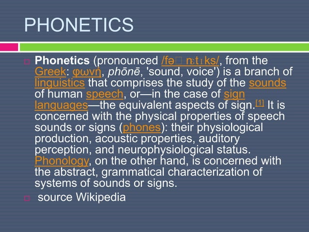 Phonetics and phonology | PPTX | Science