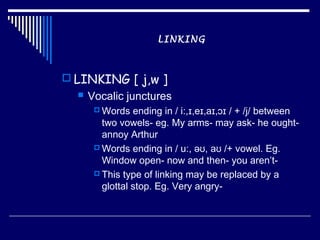 Phonetics and phonology ii aspects of connected speech | PPT