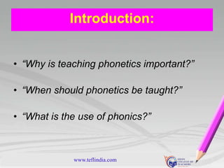 Phonetics – Are they essential? | PPTX