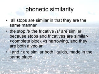 Phonetics For The Comparative Method | PPT