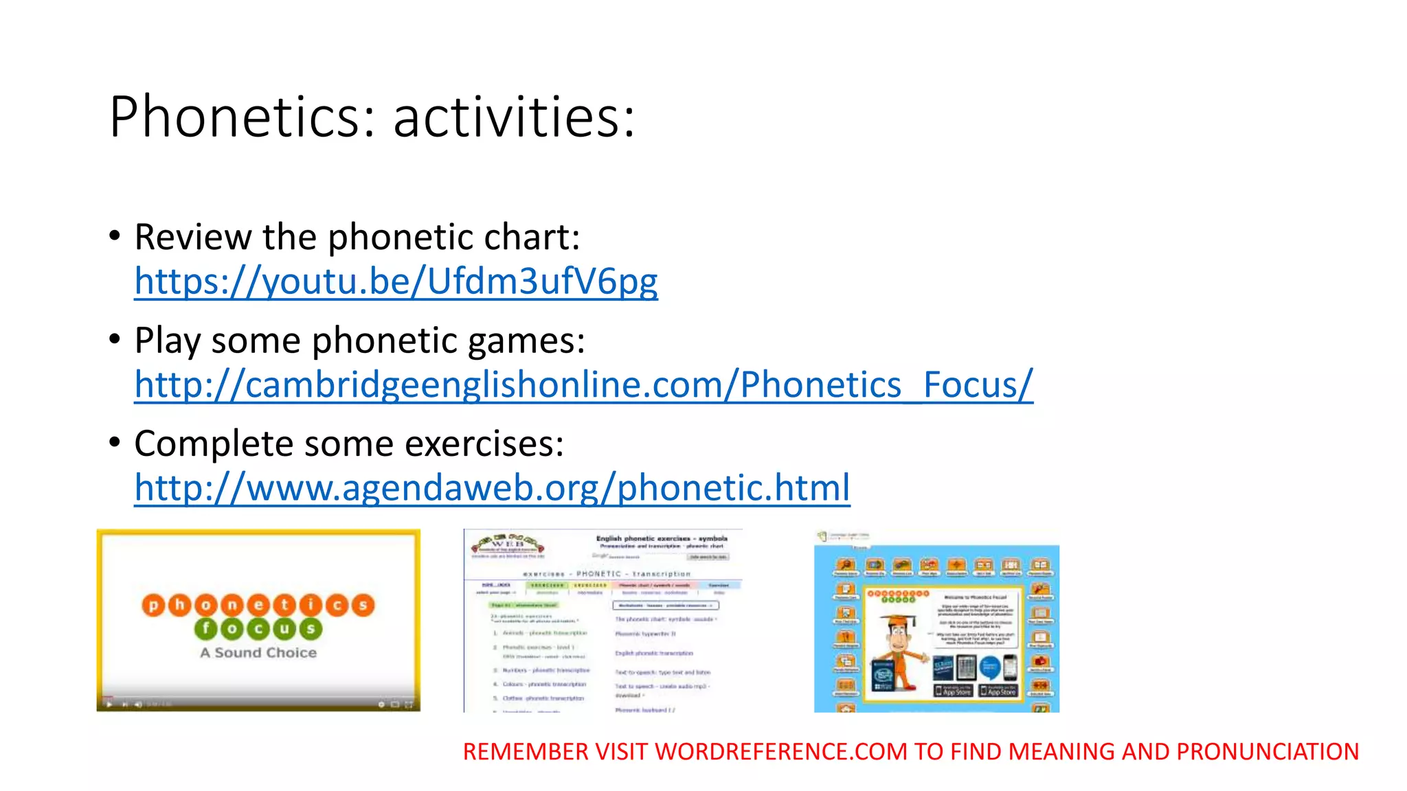 Phonetics + idioms | PPT