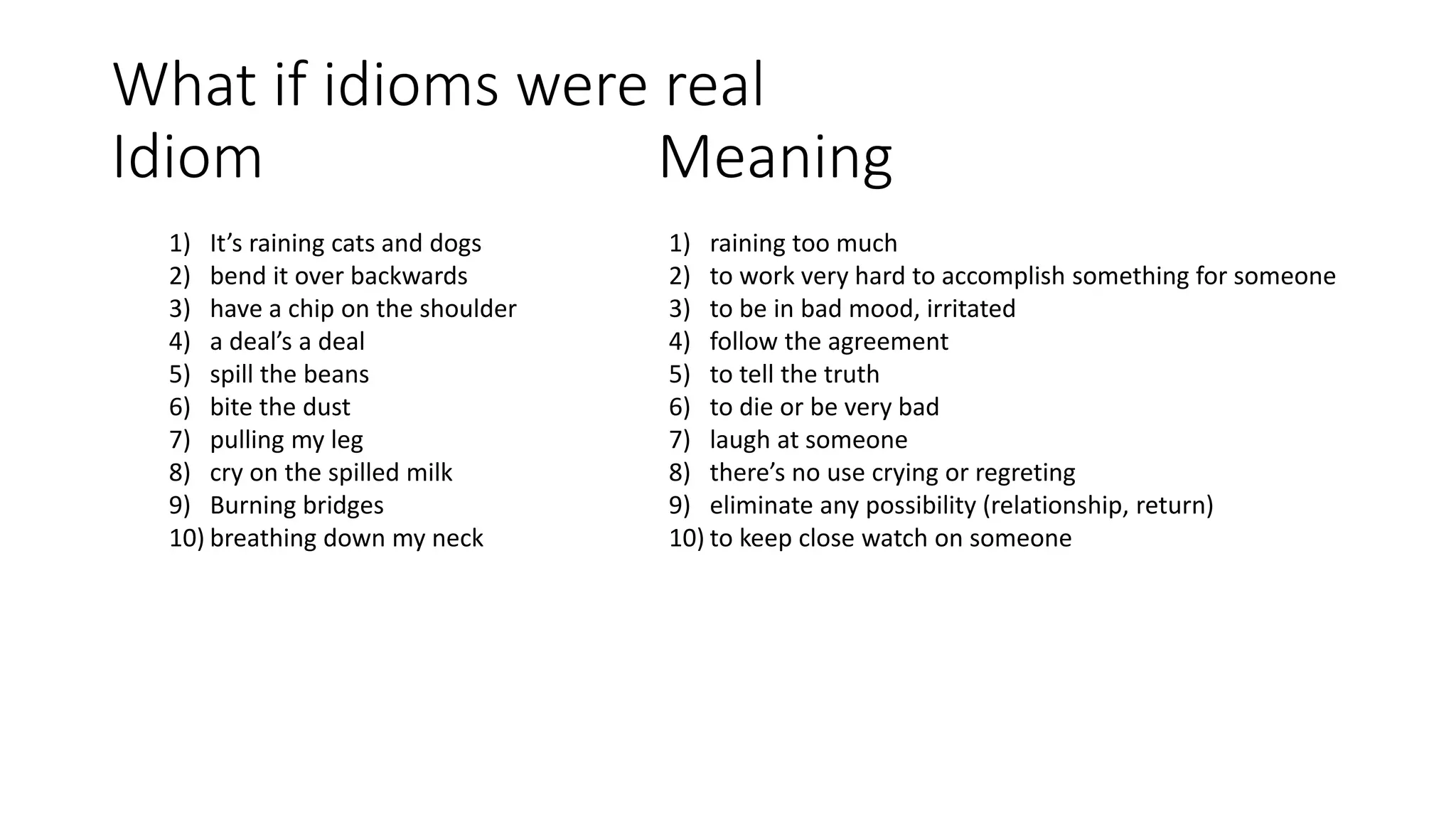 Phonetics + idioms | PPT