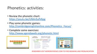 Phonetics + idioms | PPT