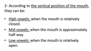 English vowel sounds. Classification | PPTX