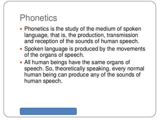 Phonetics & organs of speech | PPTX
