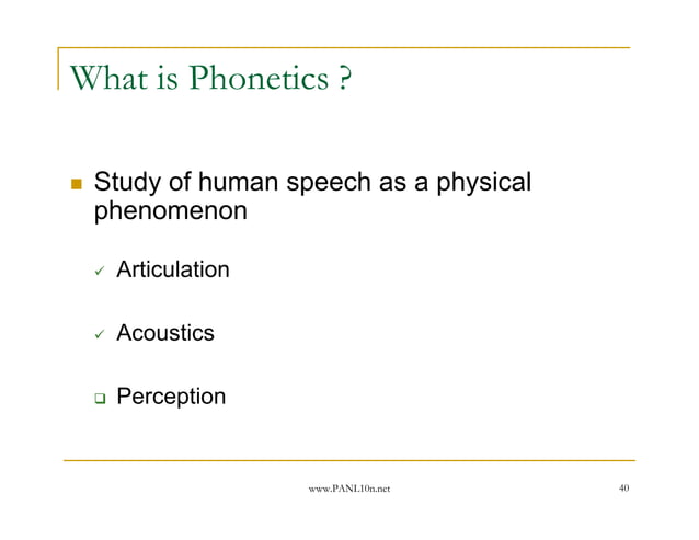 Phonetics&phonology | PPT
