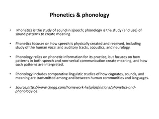 Phonetics & phonology, INTRODUCTION, Dr, Salama Embarak | PPT