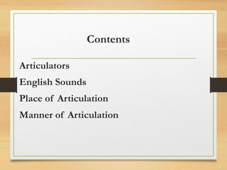 Phonetics Second Presentation about articulation | PPT