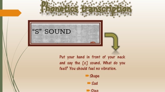Phonetics transcription