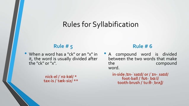 Phonetic syllabification | PPT