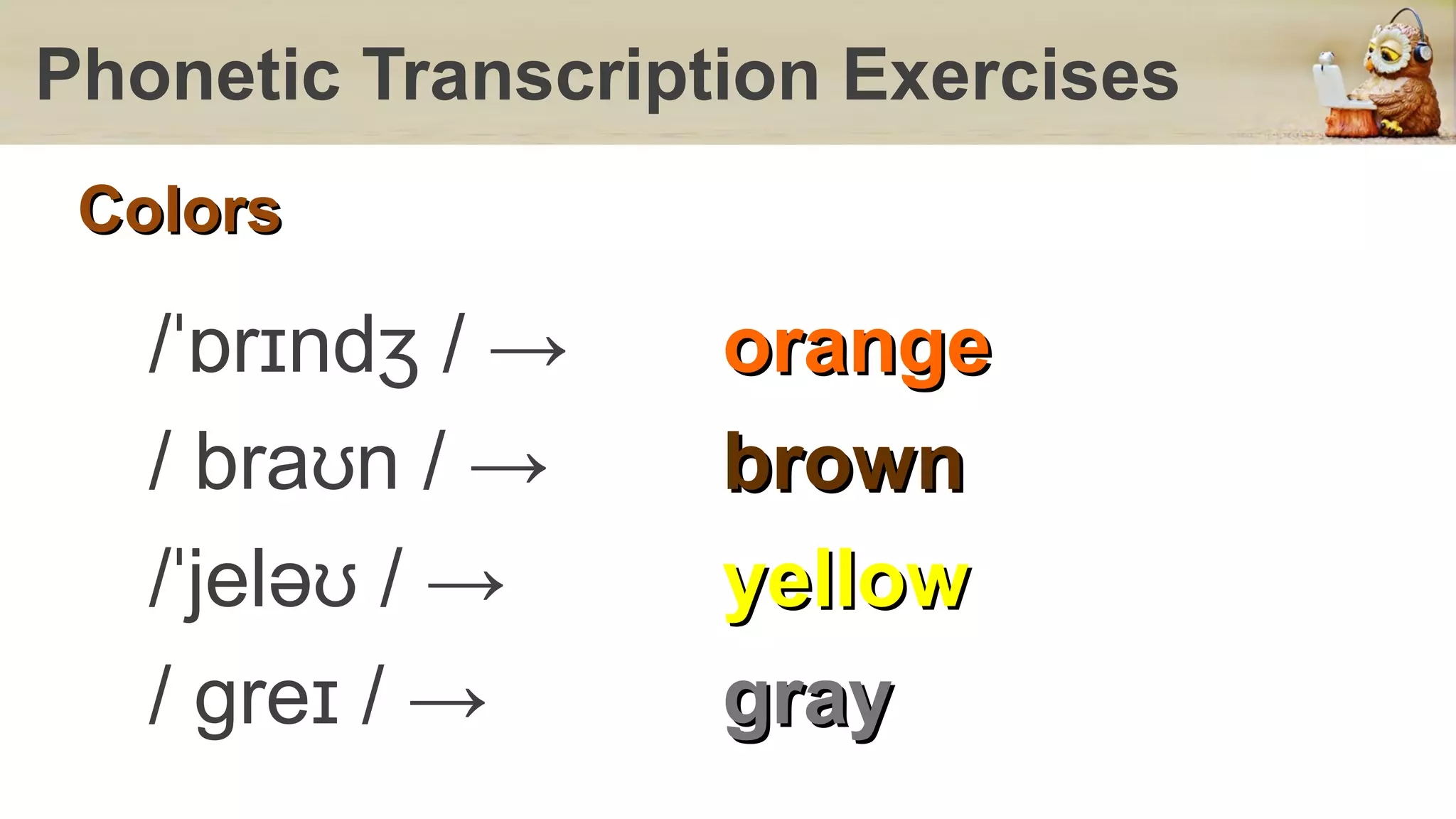 Phonetic transcription colors | PPT