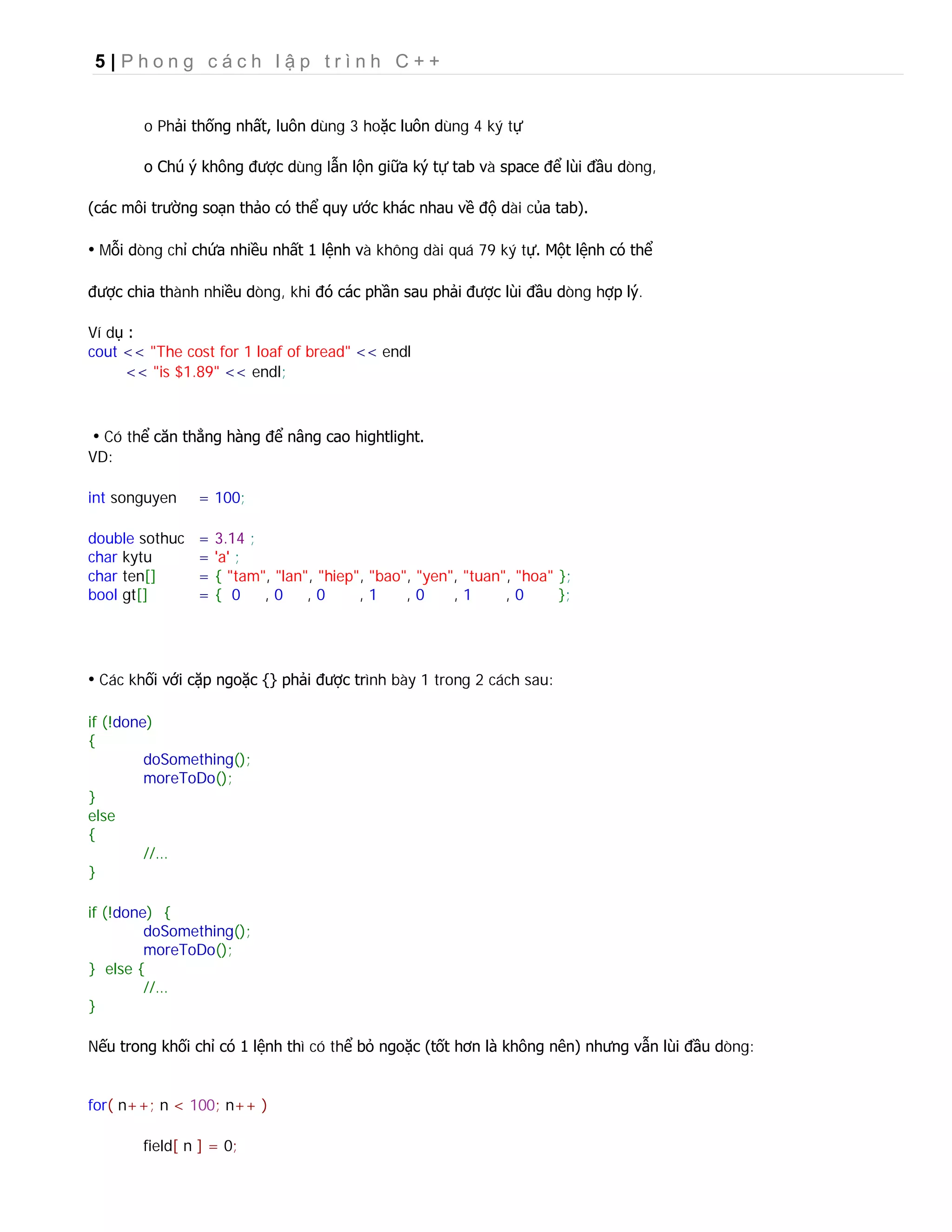 Phong cach lap trinh c++ | PDF
