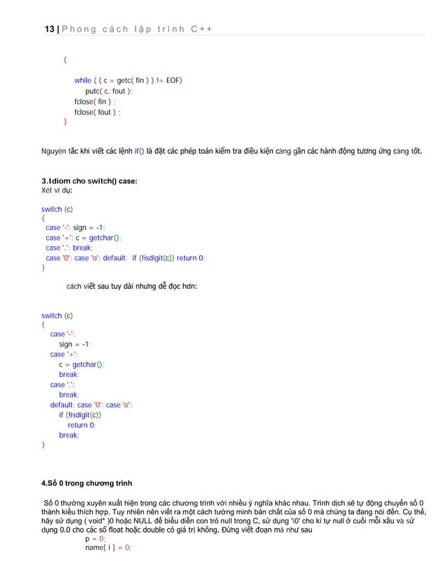 Phong cach lap trinh c++ | PDF
