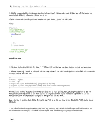 Phong cach lap trinh c++ | PDF