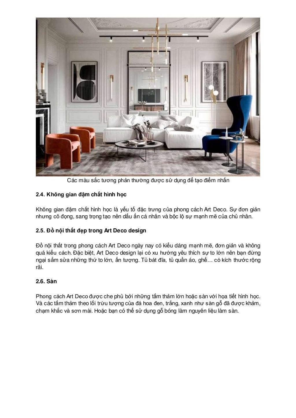Ấn tượng phong cách thiết kế Art Deco trong nội thất | DOCX