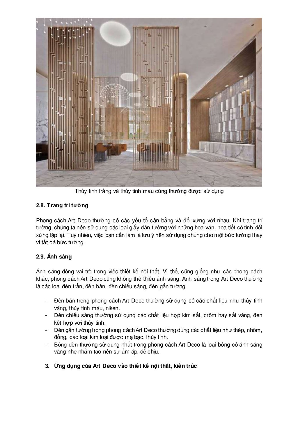 Ấn tượng phong cách thiết kế Art Deco trong nội thất | DOCX