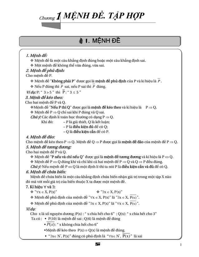 [Phongmath] 10 chuongi menh de tap hop | PDF