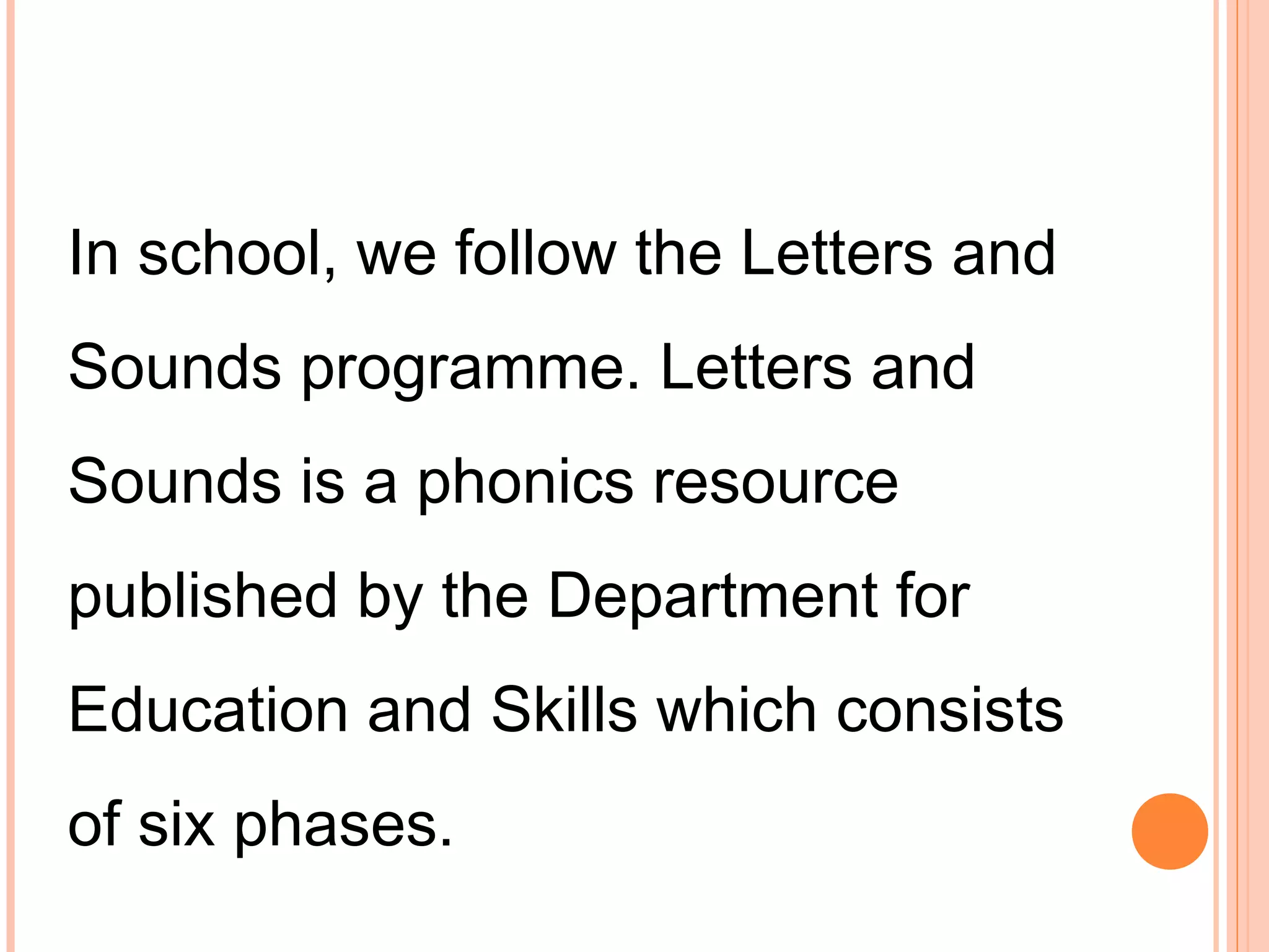 Reception Phonics Workshop October 2013 - Overview slides | PPT