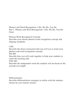 Phonics and Word Recognition I Do, We Do, You DoPart .docx