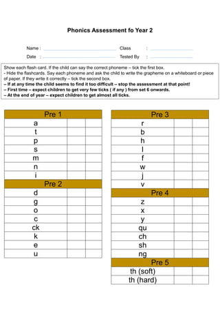 Phonics assessment fo year 1.3 | PDF