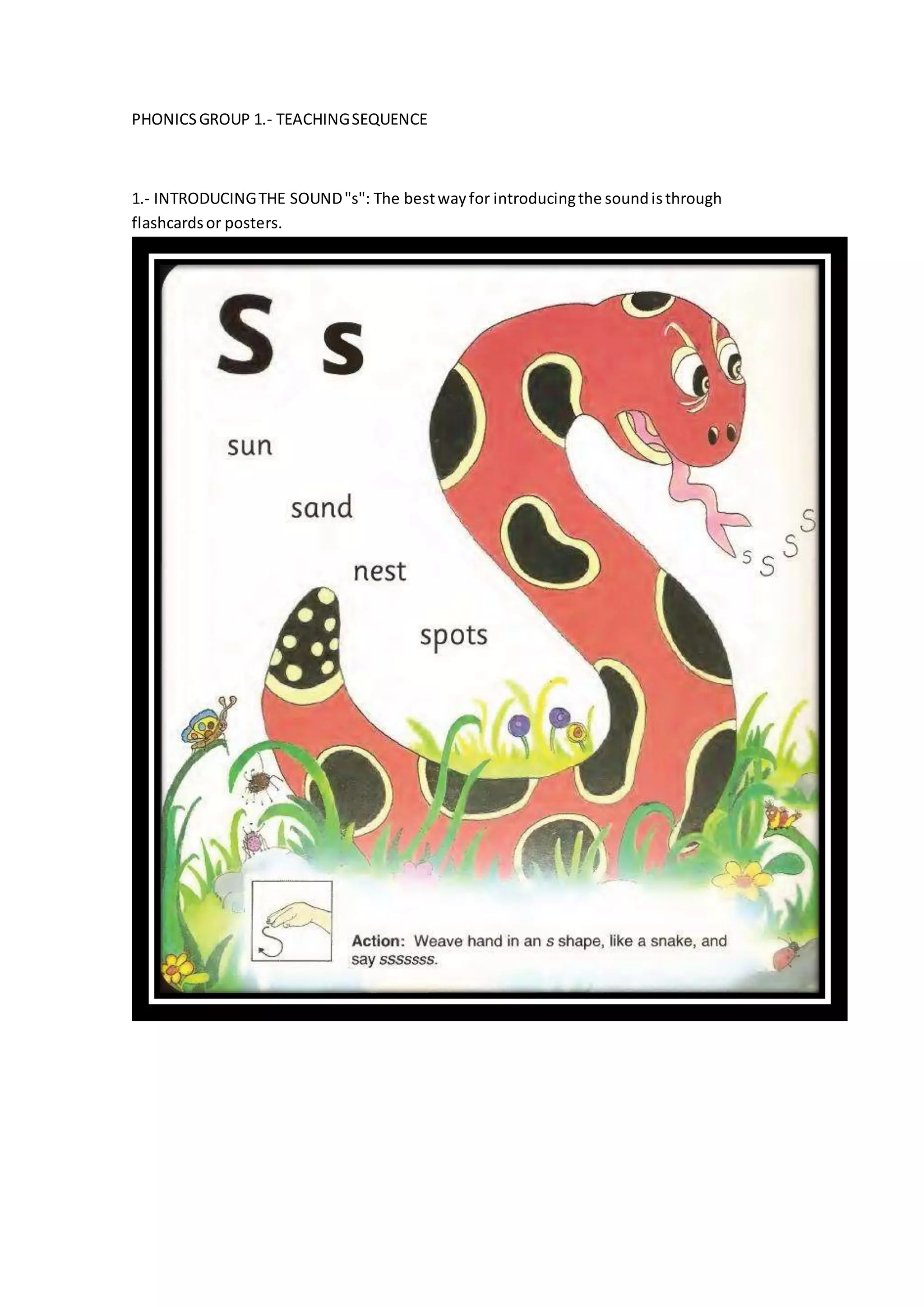 Phonics group 1. sound s | PDF
